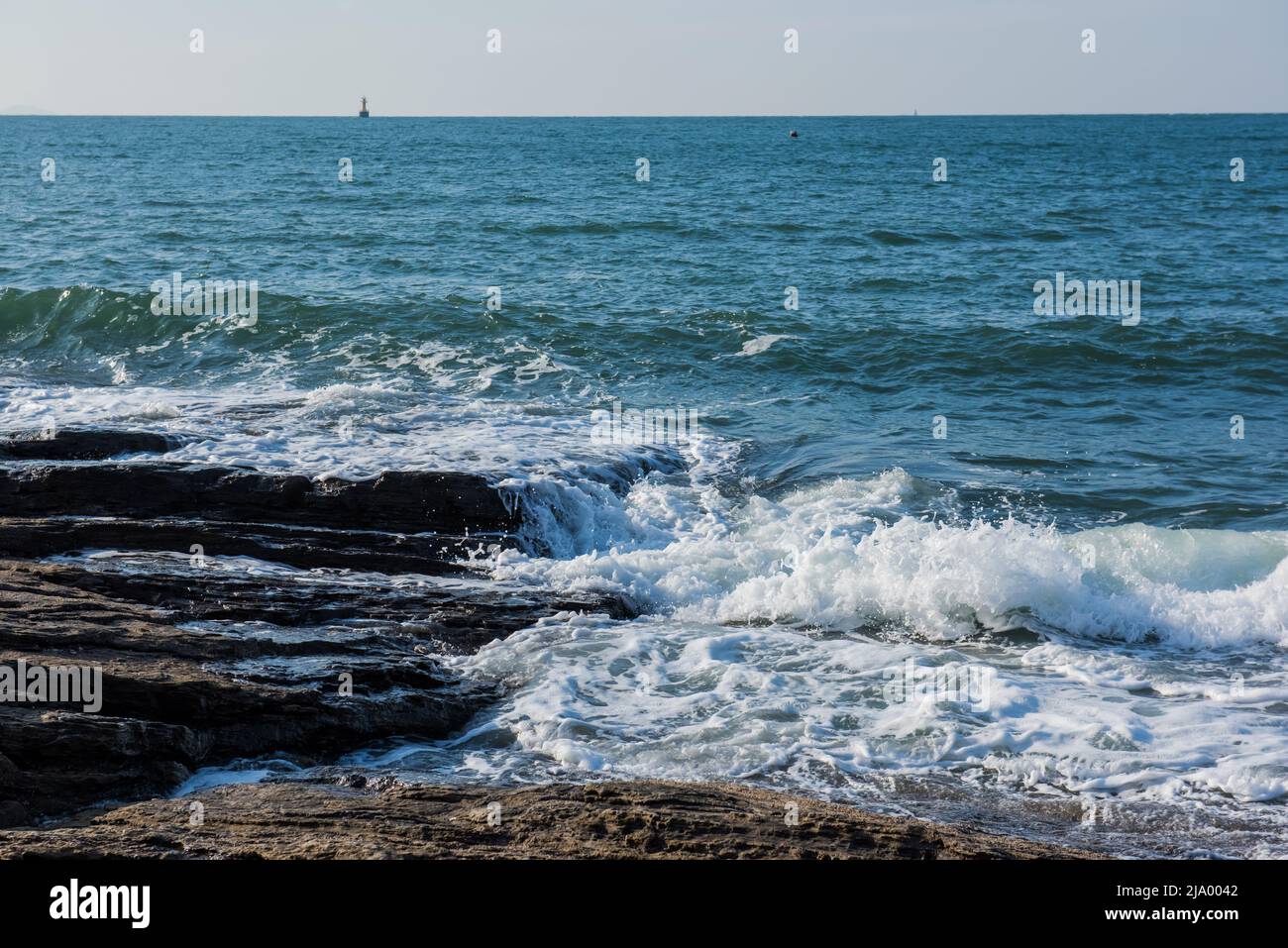 The beautiful seascape, wave on the horizon Stock Photo - Alamy
