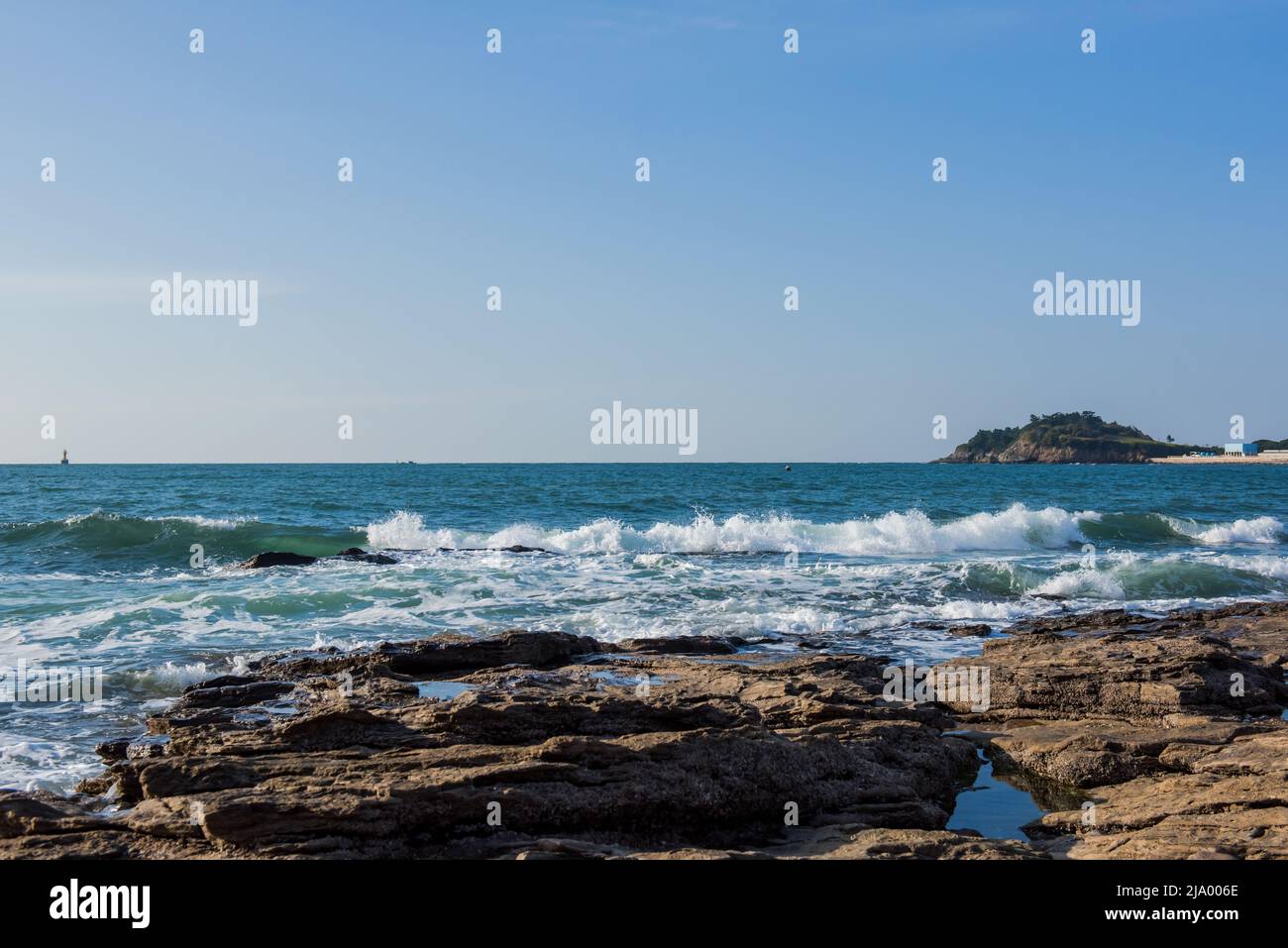 The beautiful seascape, wave on the horizon Stock Photo - Alamy
