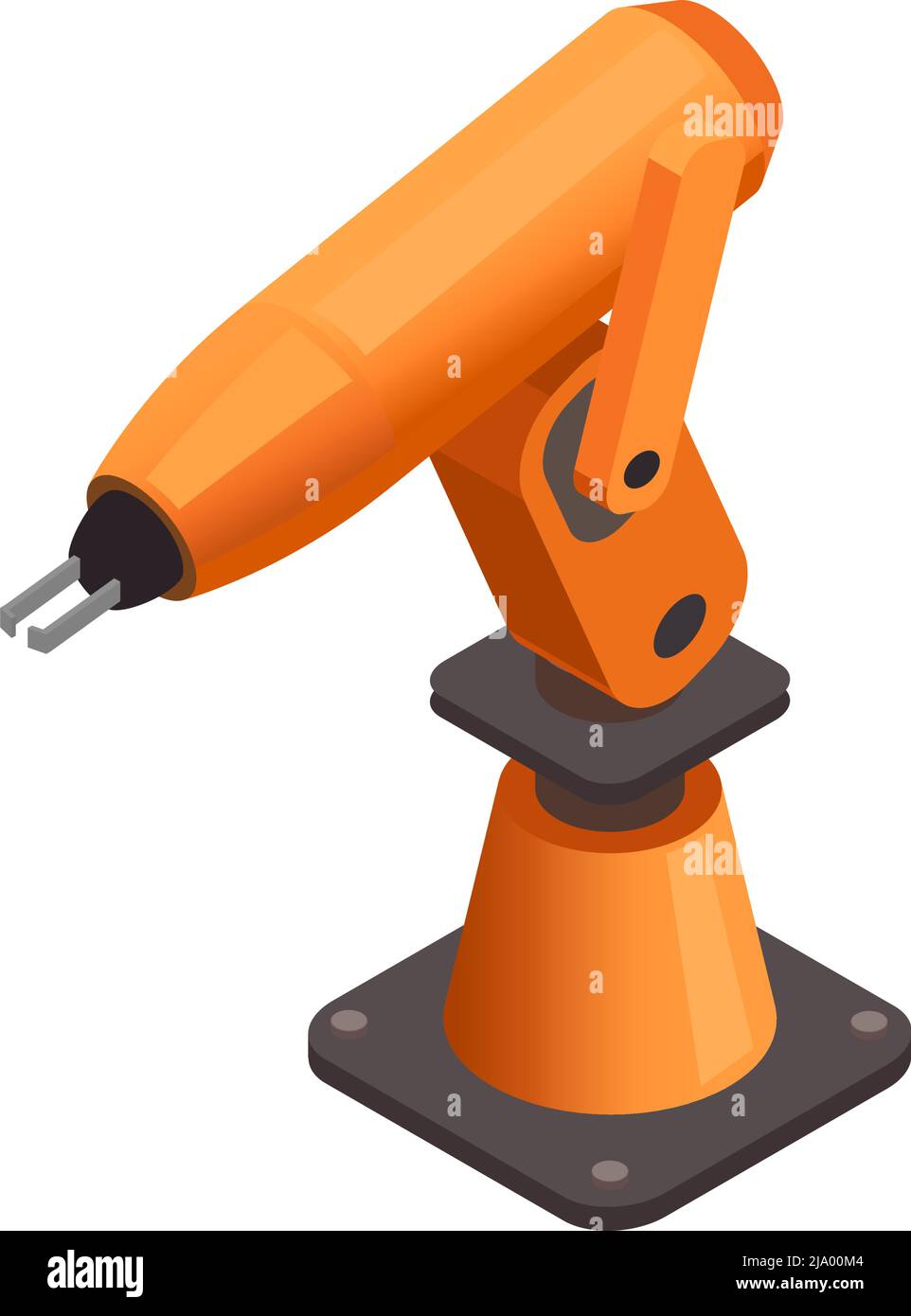 Smart industry isometric icon with wireless industrial robotic arm 3d ...