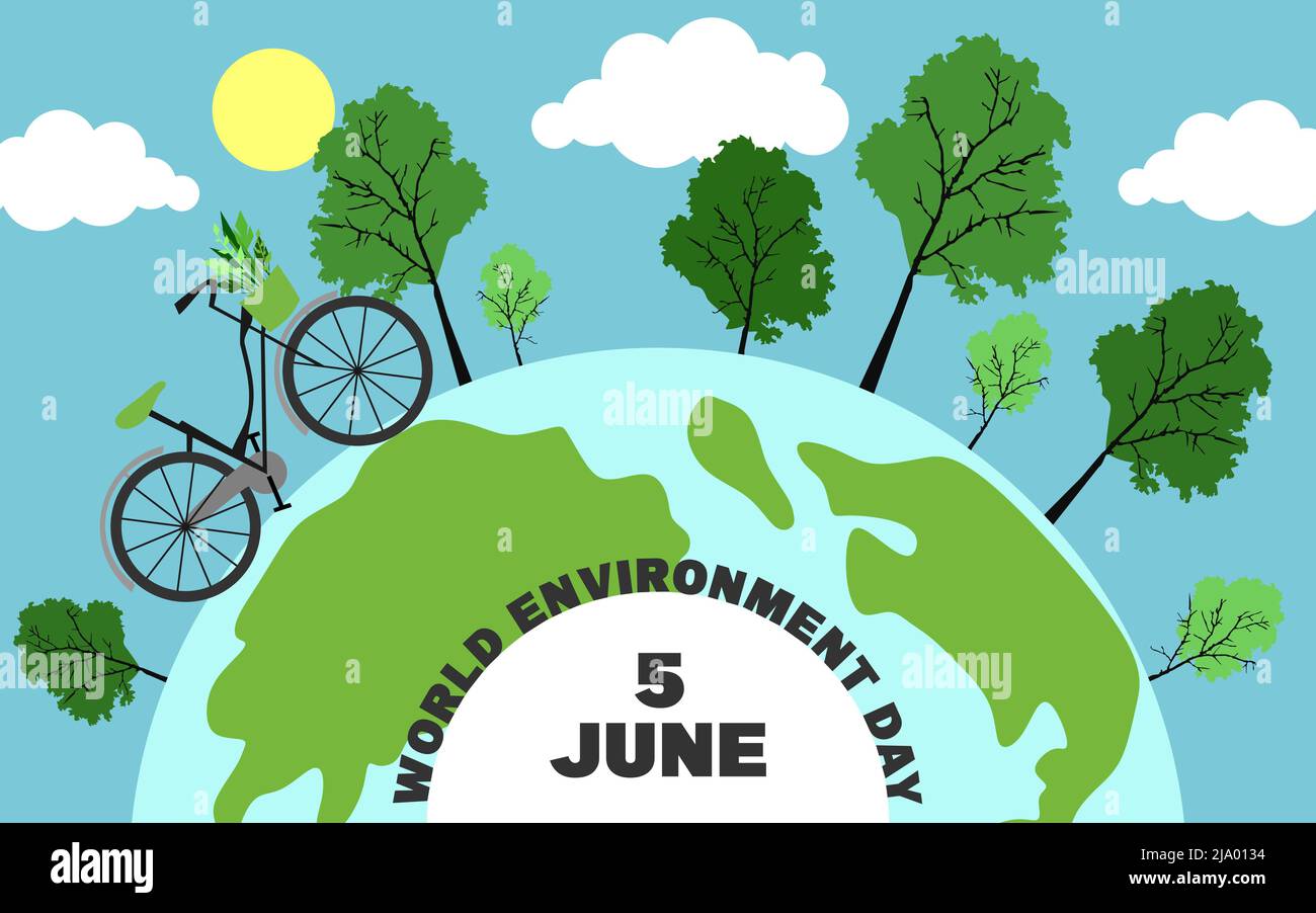 Creative Poster Or Banner Of World Environment Day. Go Green oand go ...