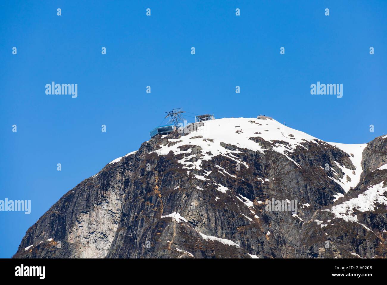 Loen Skylift, the worlds steepest cable car, mountain station on Mount ...