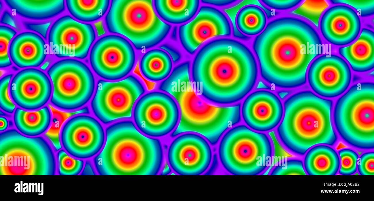 Illustration of seamless pattern with vivid multi-color chaotic circles ...