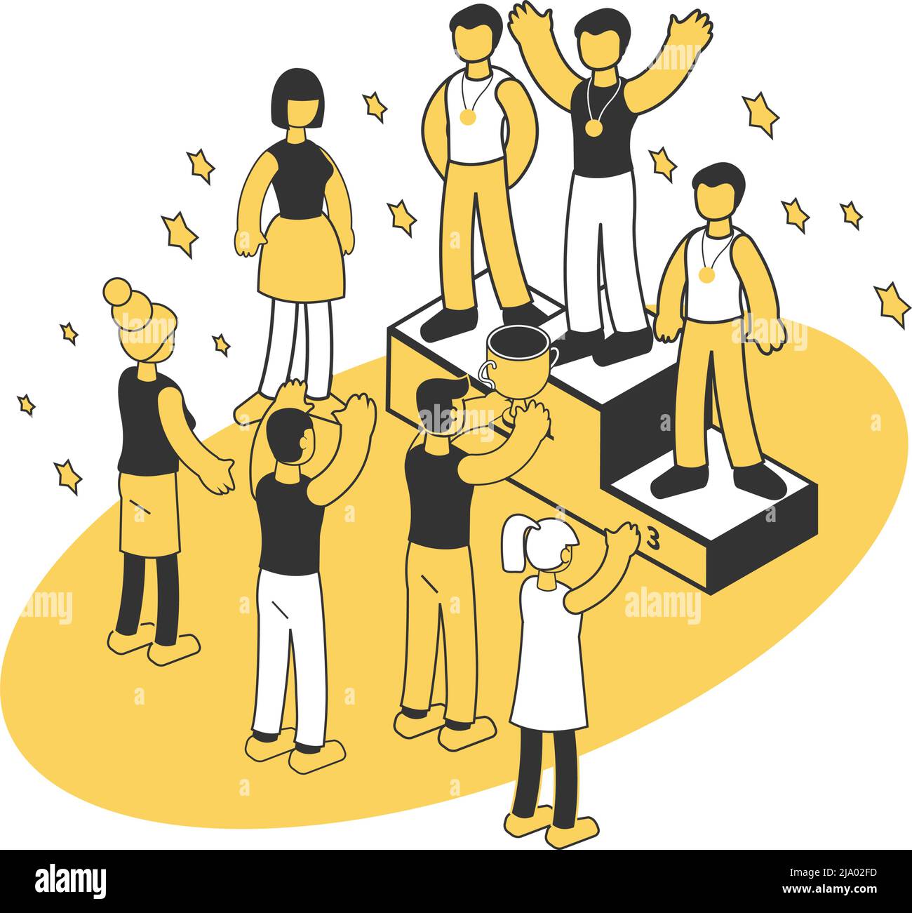 Isometric composition with rewarding of competition winners 3d vector ...