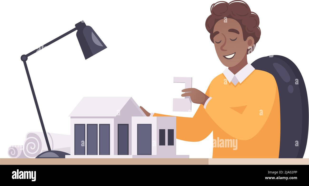 Architect making project house Stock Vector Images - Alamy