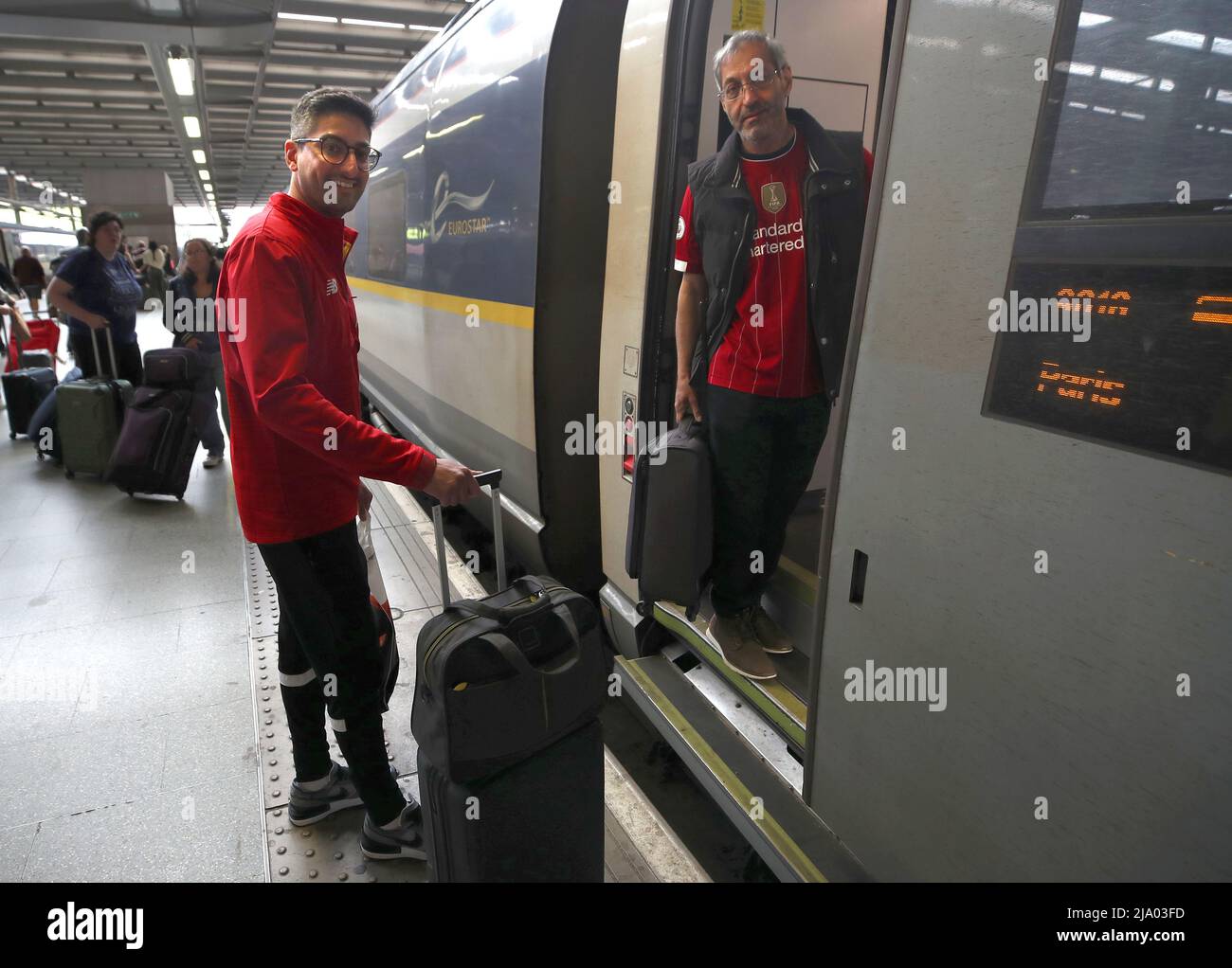 Liverpool fans at St Pancras International ahead of Saturday's UEFA ...