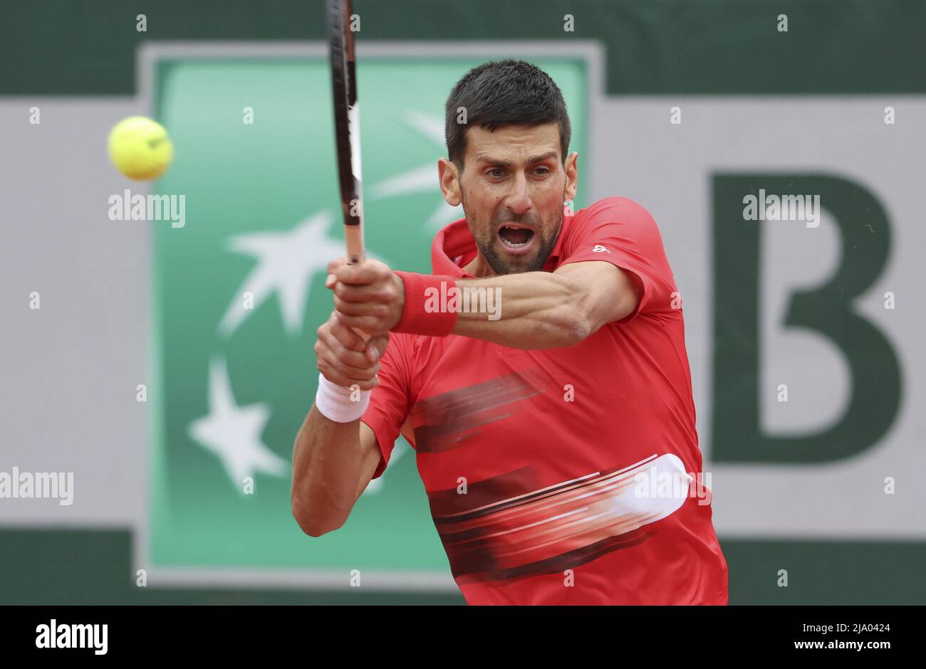 Novak Djokovic of Serbia during day 4 of the French Open 2022, a tennis Grand Slam tournament on ...