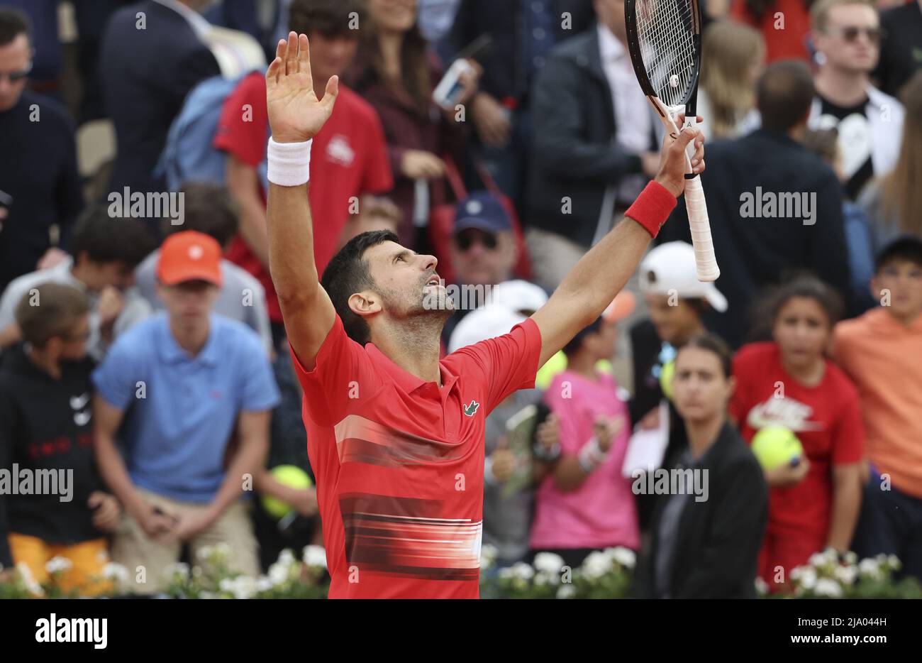 Novak Djokovic of Serbia celebrates his victory during day 4 of the ...