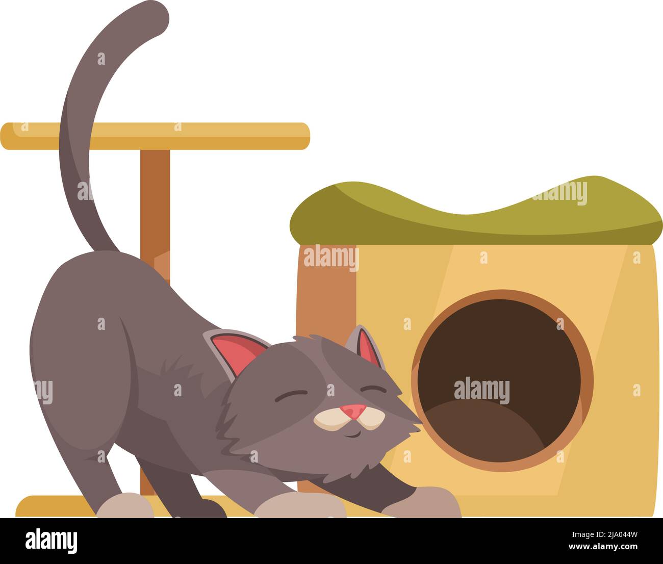 Little scratching cat Stock Vector Images - Alamy