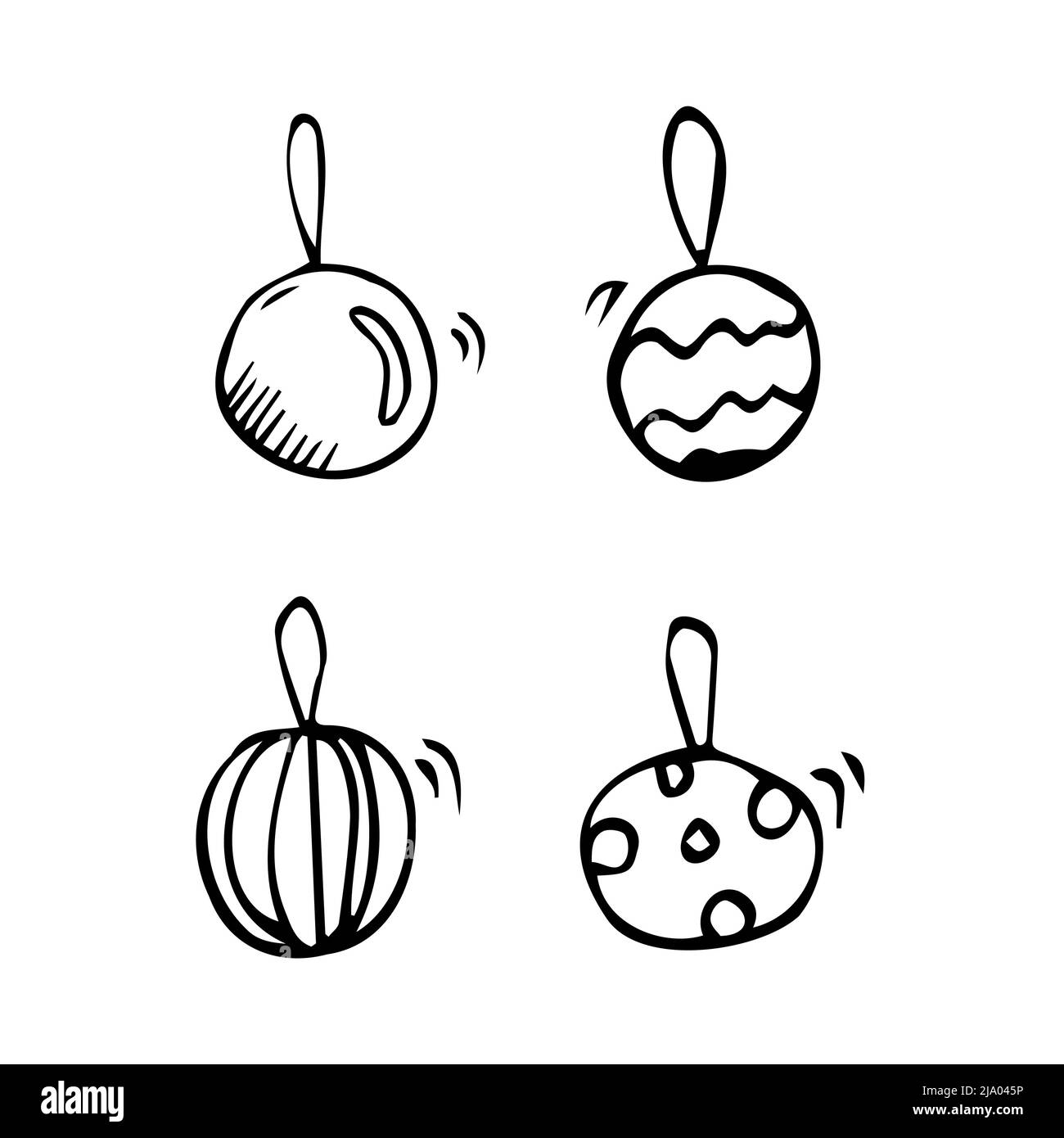 Hand drawn simple, modern, minimal christmas ball isolated. Vector ...