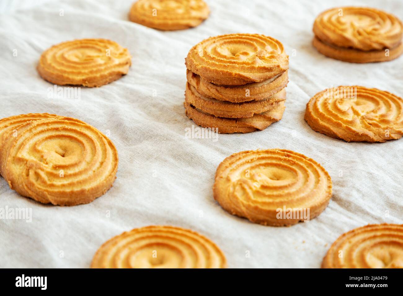Homemade Sprits Biscuits Ready to Eat, side view Stock Photo - Alamy