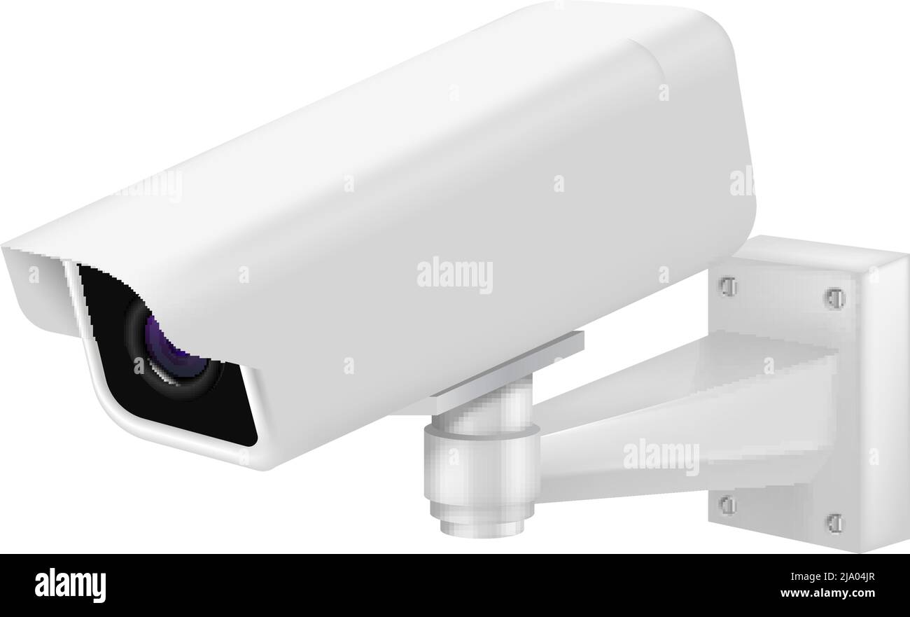 Realistic video surveillance camera side view vector illustration Stock ...