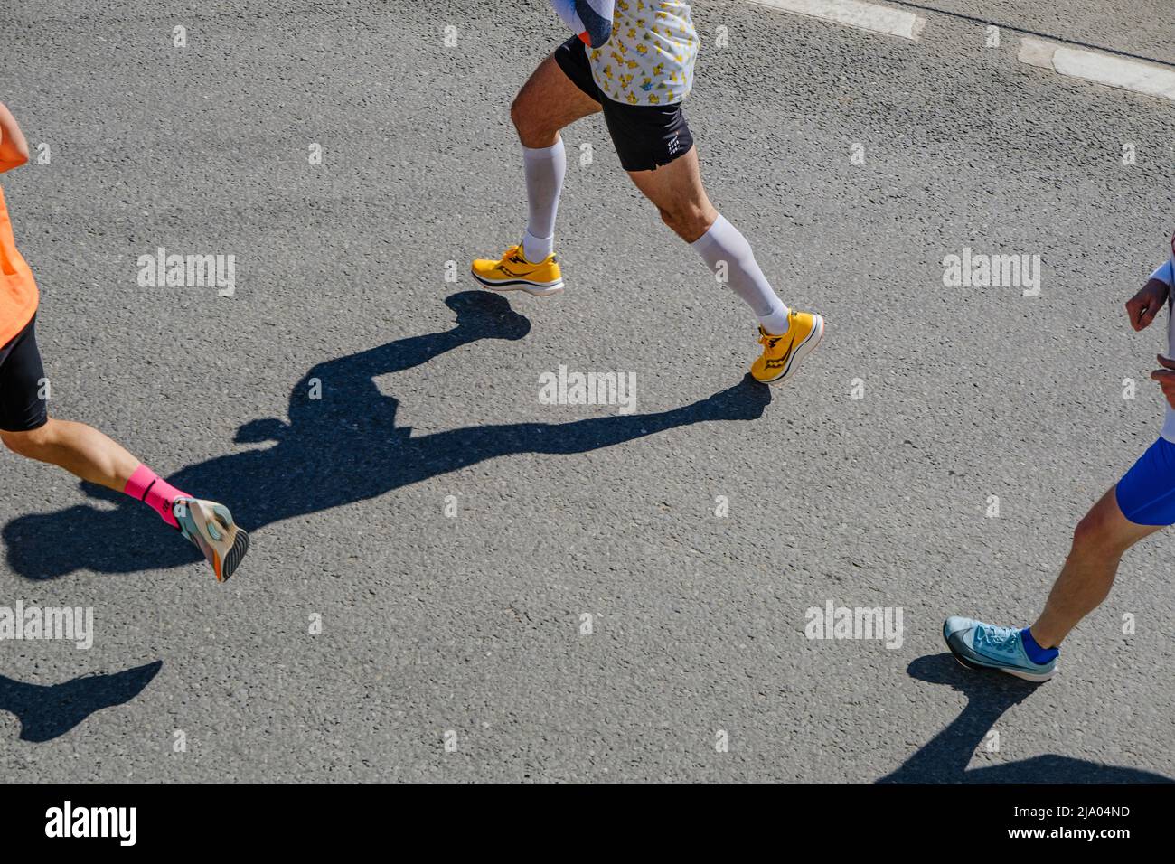 Kazan, Russia - May 17, 2022: group legs male runner running race ...