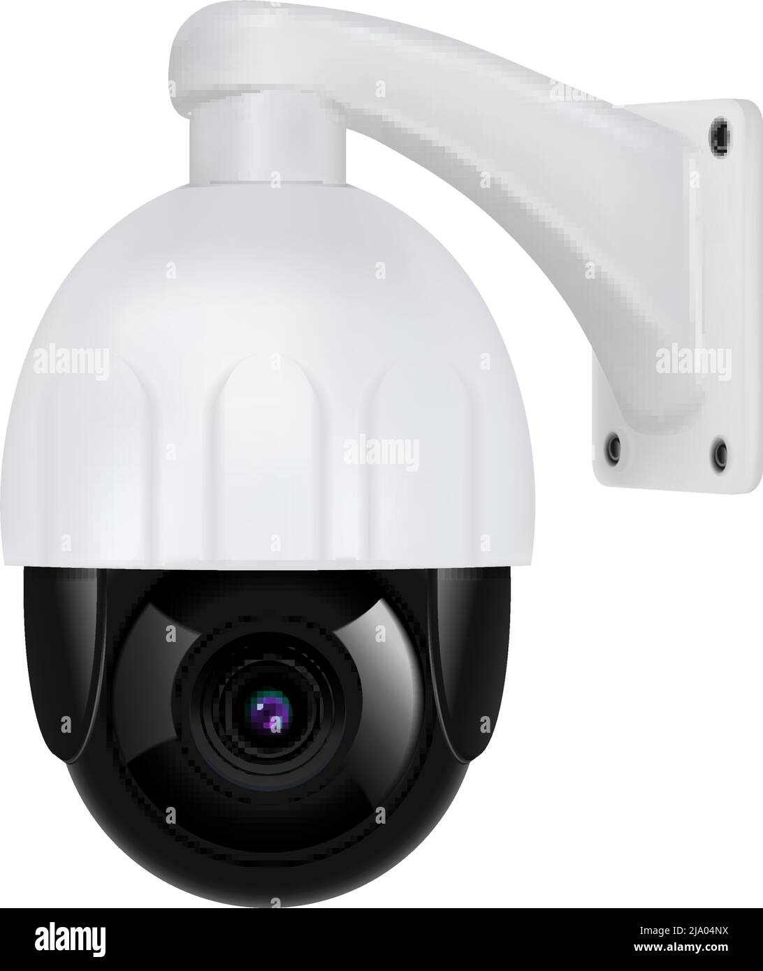 Small surveillance camera realistic icon on white background vector ...
