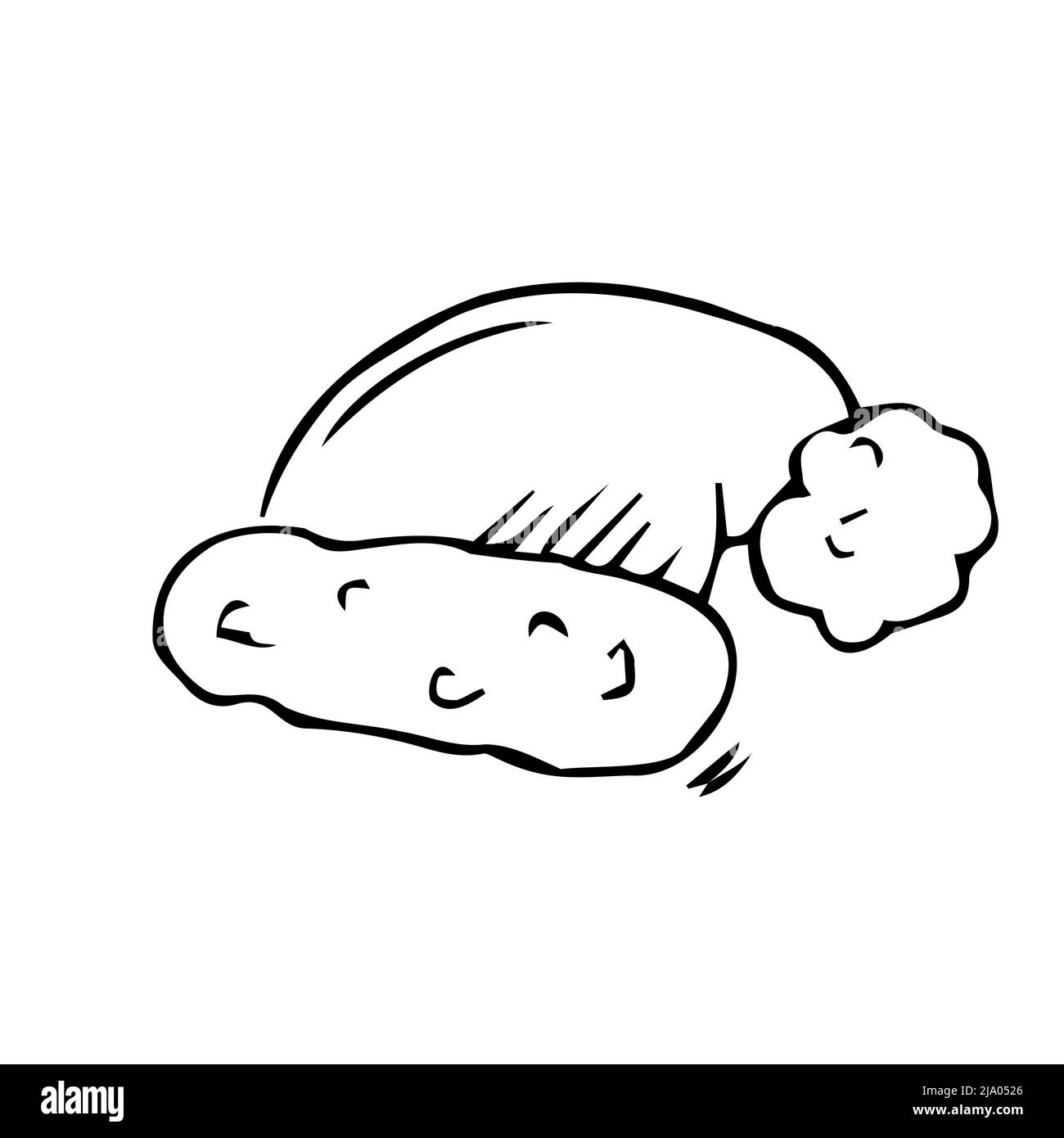 Hand Drawn a Santa Claus hat doodle. Sketch style icon. Decoration ...
