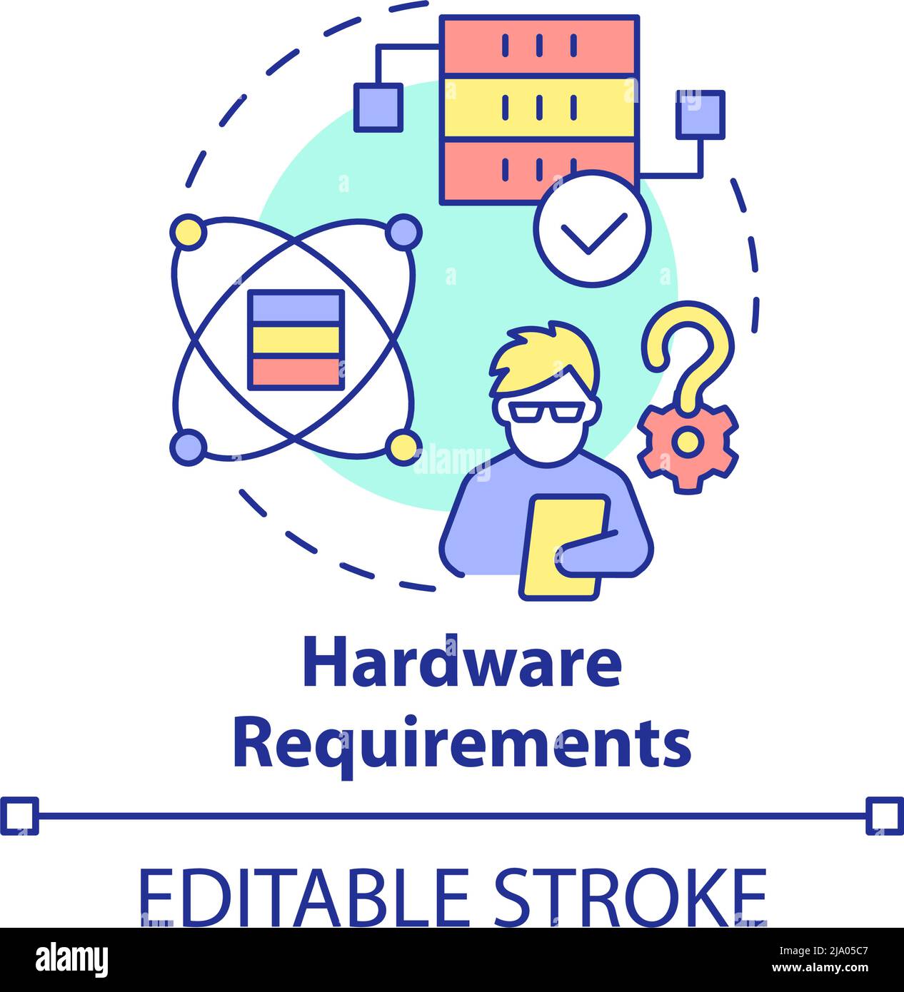 Hardware requirements concept icon Stock Vector Image & Art - Alamy