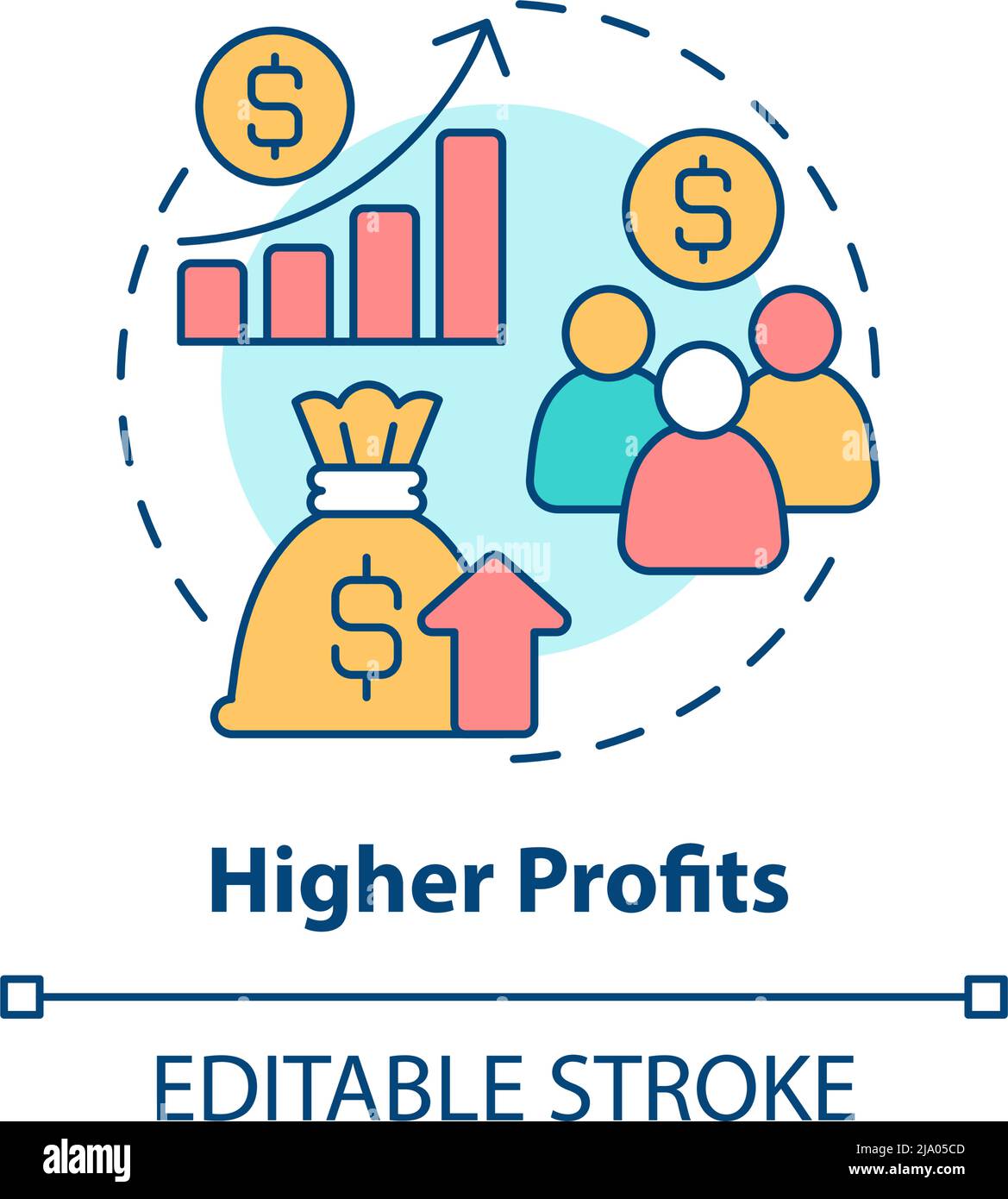Higher profits concept icon Stock Vector Image & Art - Alamy