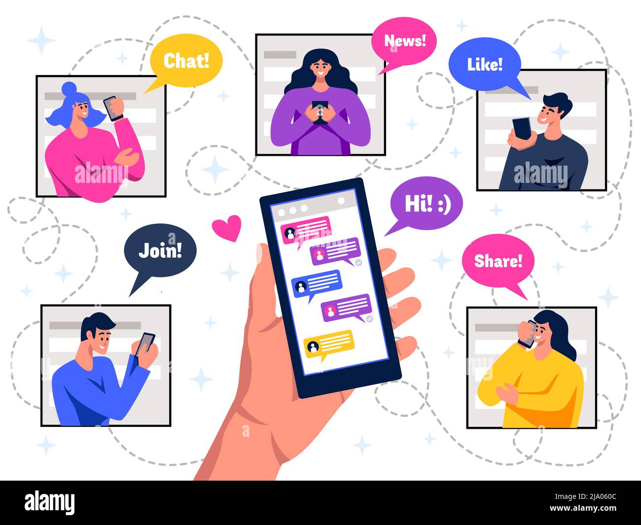 Group messaging Stock Vector Images - Alamy