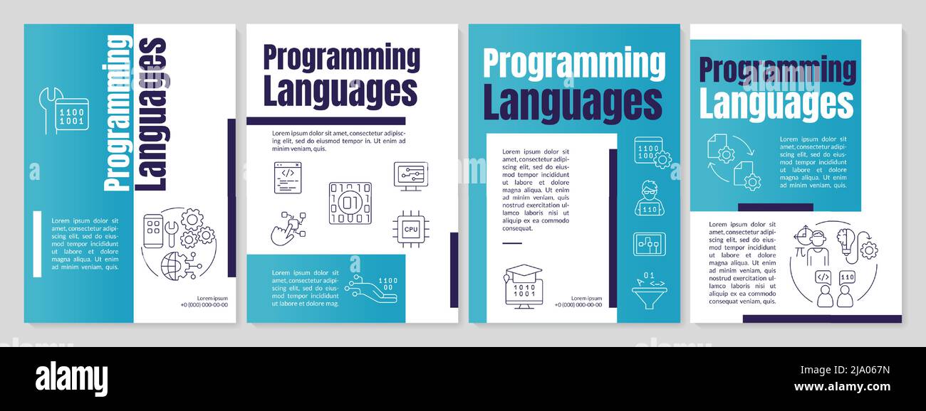 Programming Languages Blue Brochure Template Stock Vector Image And Art Alamy