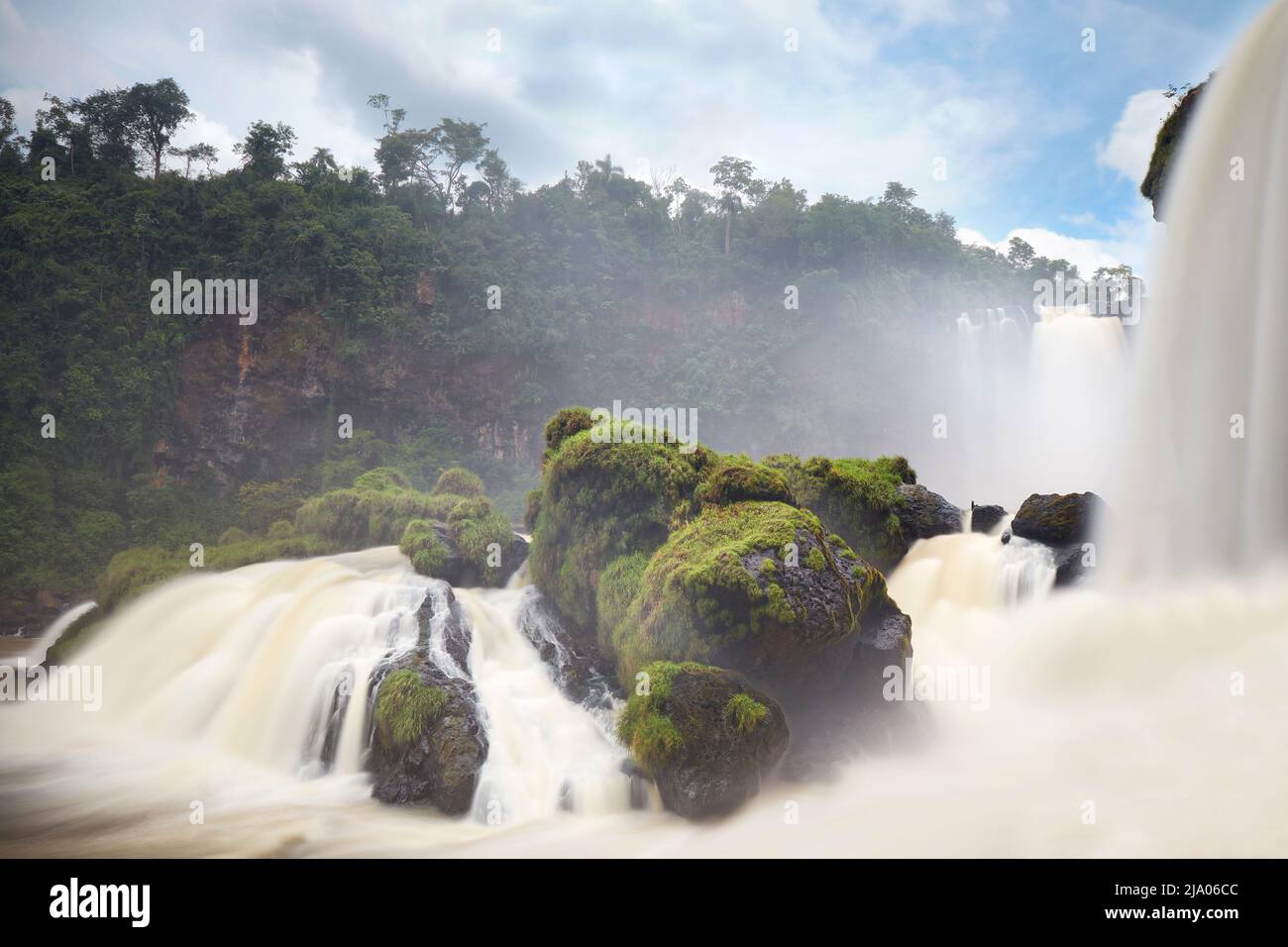 The "Saltos del Monday" waterfalls inside the "Presidente Franco ...