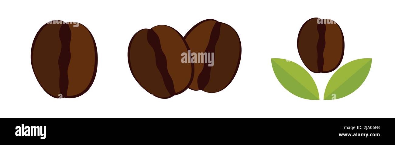 Brown coffee bean logo symbols vector illustration icon set Stock ...