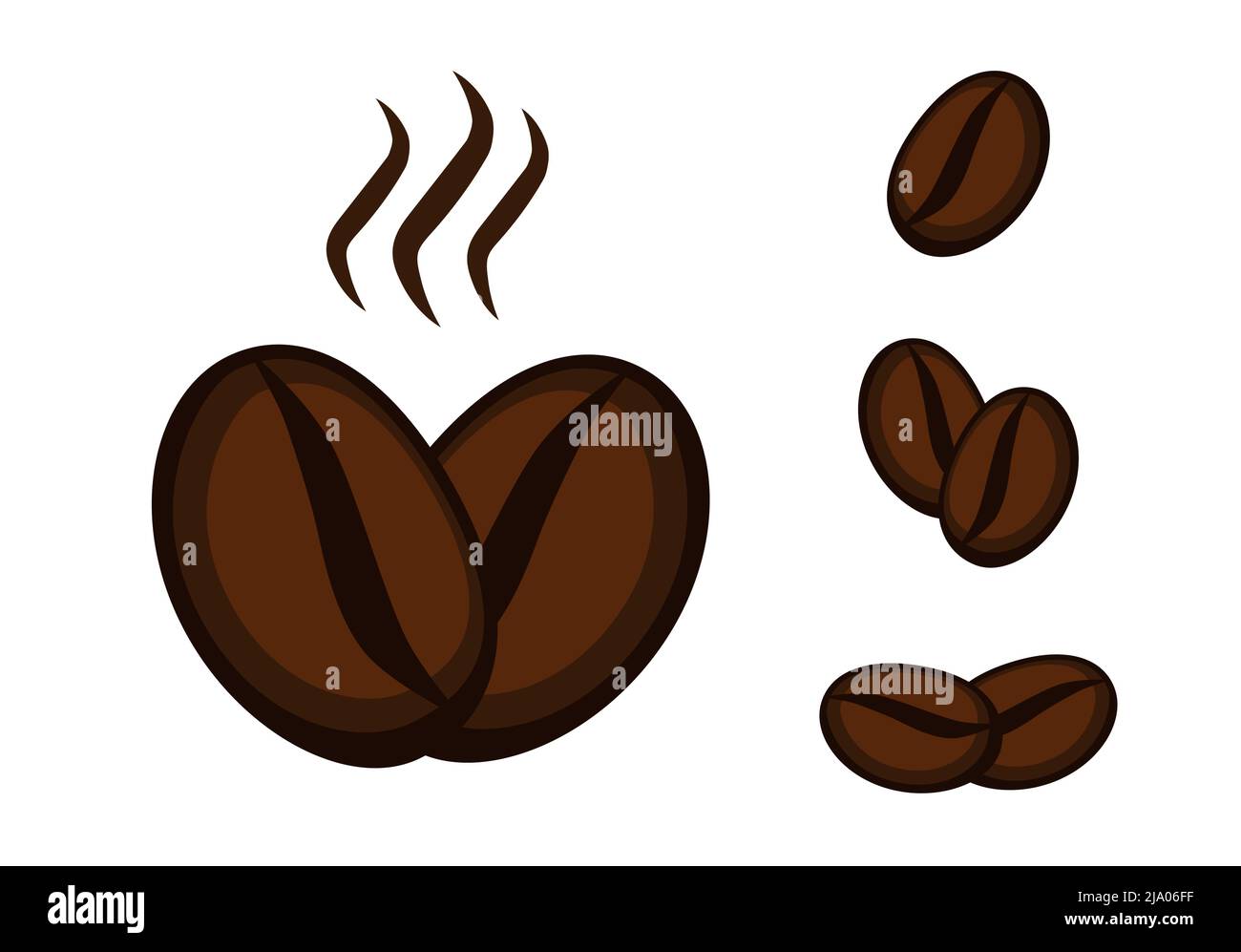Brown coffee bean logos delicious coffee beans vector illustration icon ...