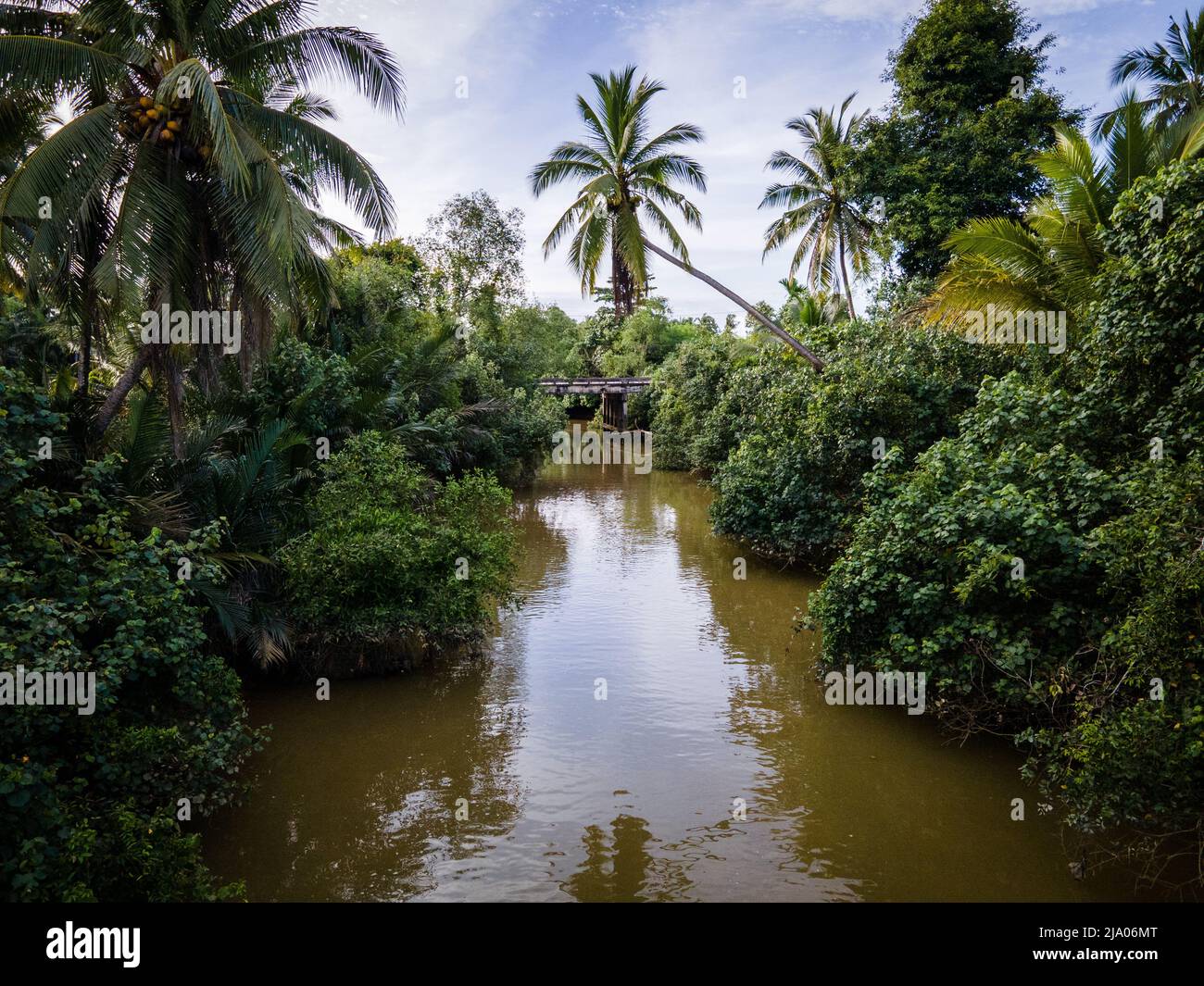 Surat Thani, Thailand. 26th May, 2022. Aerial view of the Ta Pi river ...