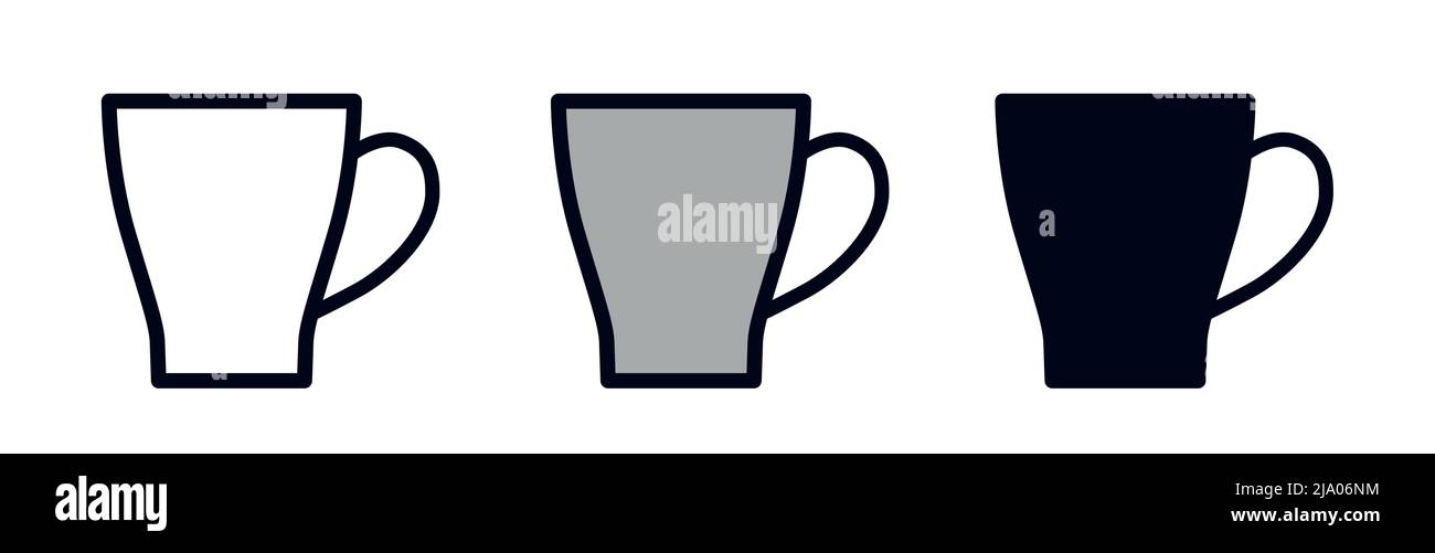 Types of mug or big cup symbols vector illustration icons Stock Vector ...