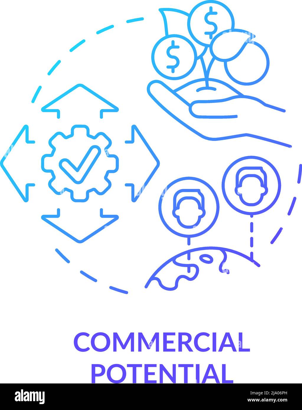 Commercial potential blue gradient concept icon Stock Vector Image ...