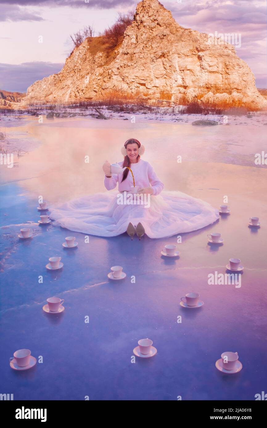 Pretty woman laying on rock hi-res stock photography and images - Alamy