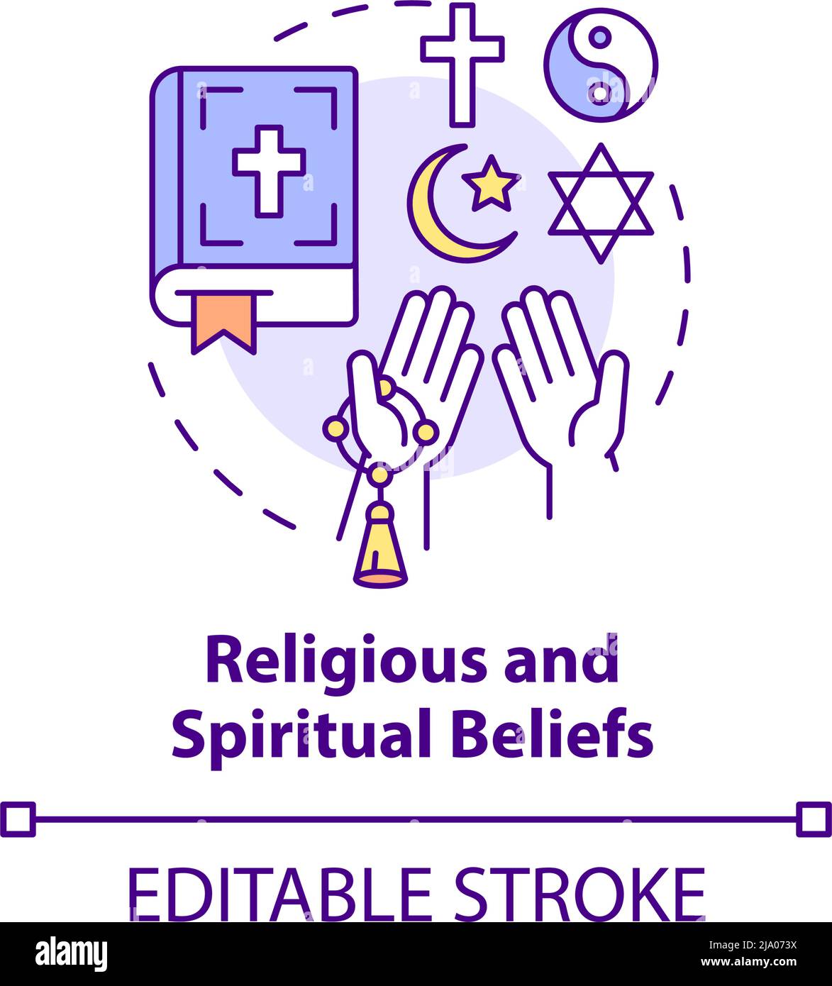 Religious and spiritual beliefs concept icon Stock Vector Image & Art ...