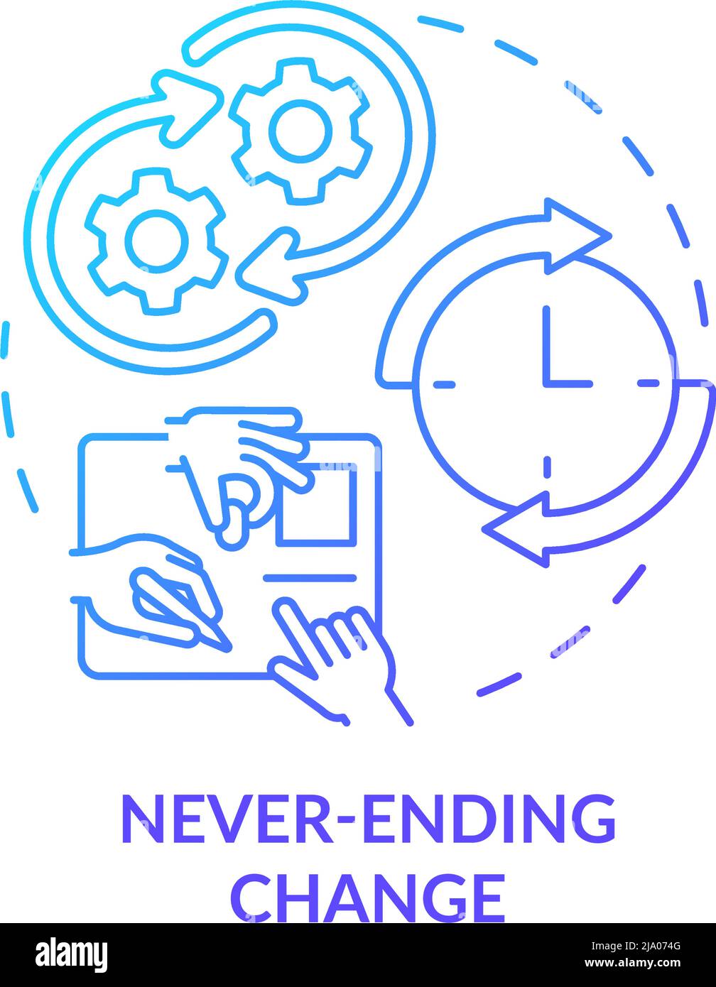 Never ending change blue gradient concept icon Stock Vector Image & Art ...