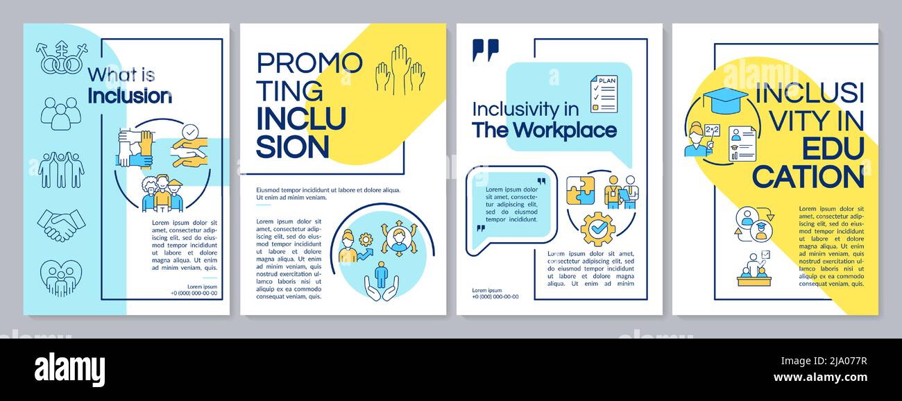 Inclusion blue and yellow brochure template Stock Vector Image & Art ...