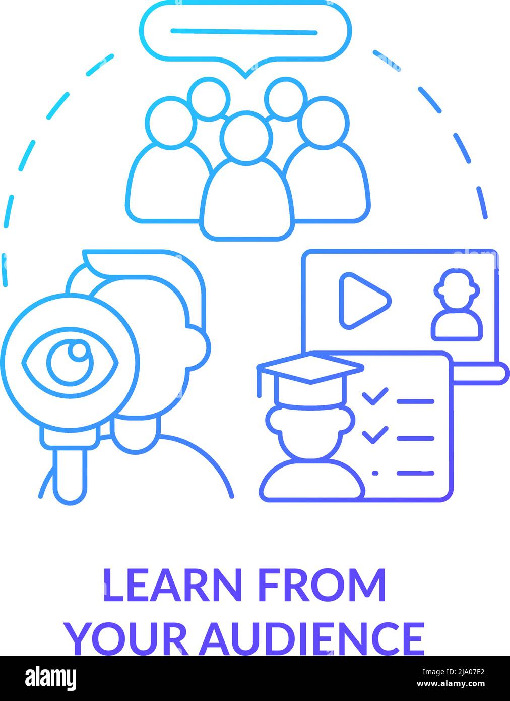 Learn from your audience blue gradient concept icon Stock Vector Image & Art - Alamy