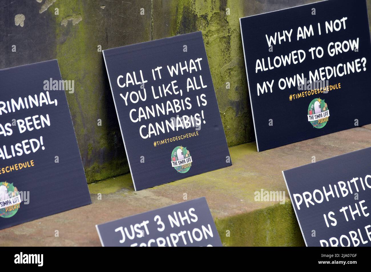 Global Cannabis March 10th Anniversary walk through Cardiff. Setting ...