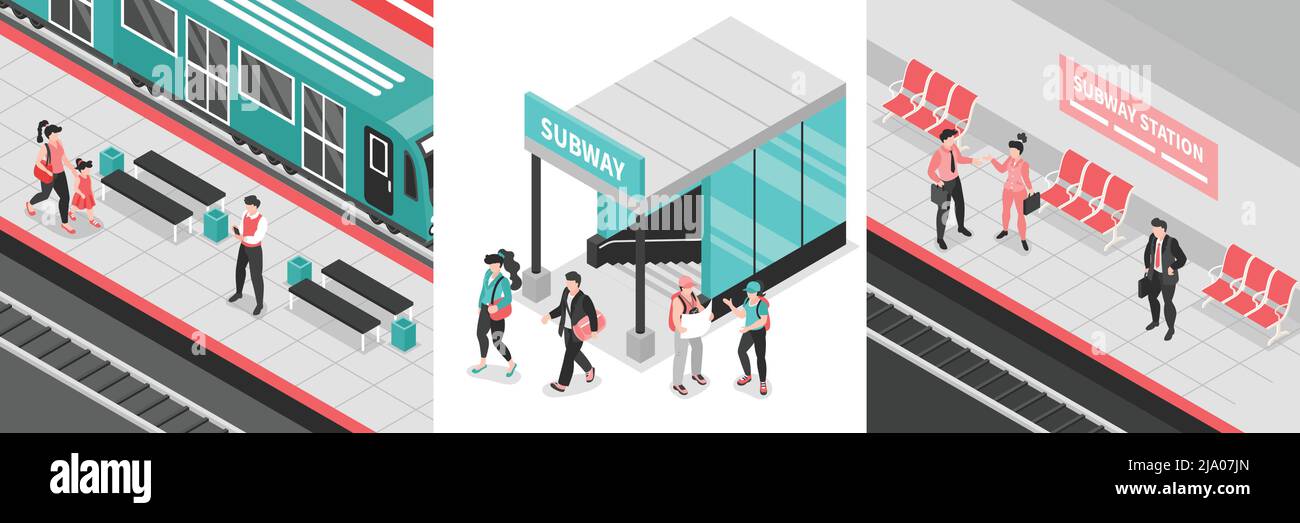 Rail train and terminal station exit Stock Vector Images - Alamy