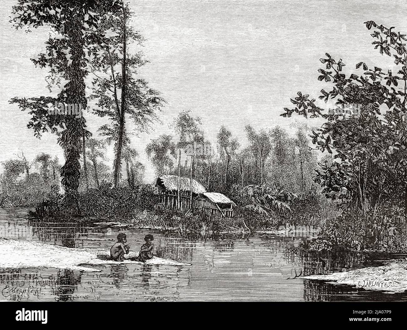 The village of Andai, Papua New Guinea, Indonesia, Asia. Trip to Papua ...