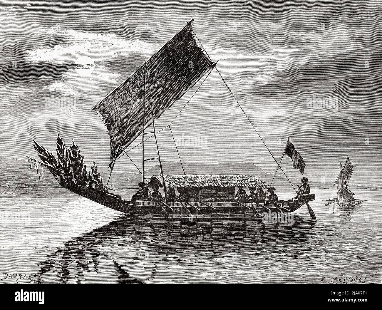 Canoes on Dory Island, Papua New Guinea, Indonesia, Asia. Trip to Papua ...