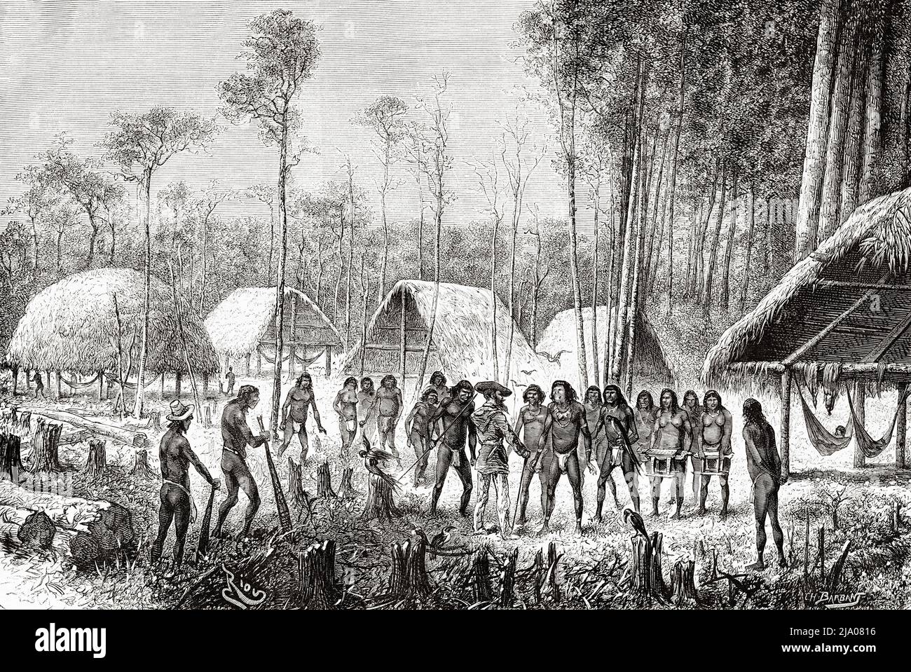 Indians in america 1800s forest hi-res stock photography and images - Alamy