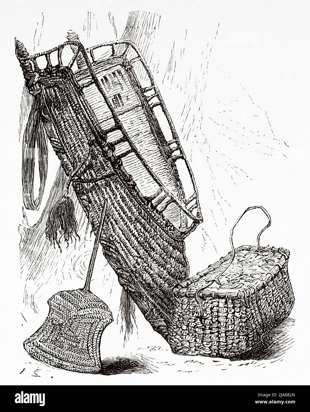 Craft utensils of the native indigenous Wayana Indians tribe, French ...