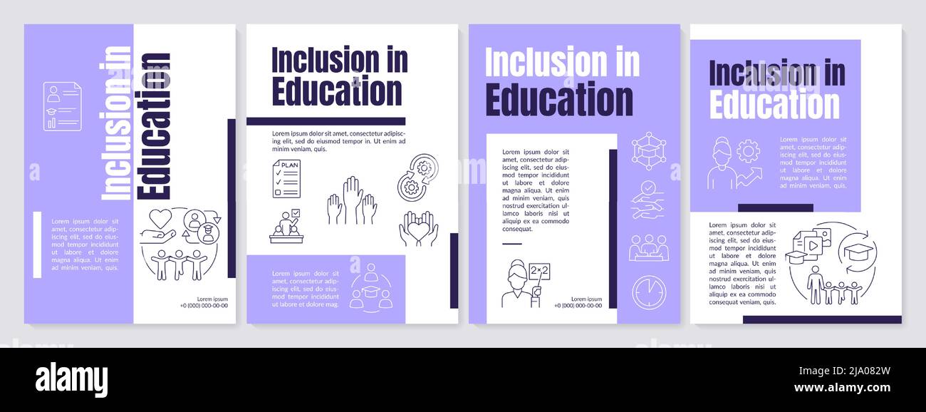 Inclusion in education purple brochure template Stock Vector Image & Art - Alamy