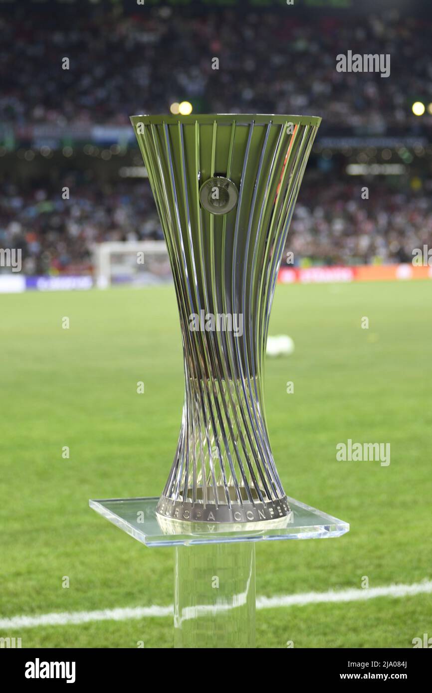 Conference League trophy during the Uefa European Conference League 2021 2022 " match between ...