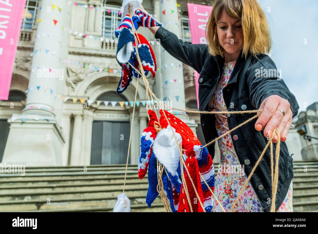 London, UK. 26 May 2022. Tate Britain's facade covered with bunting ...