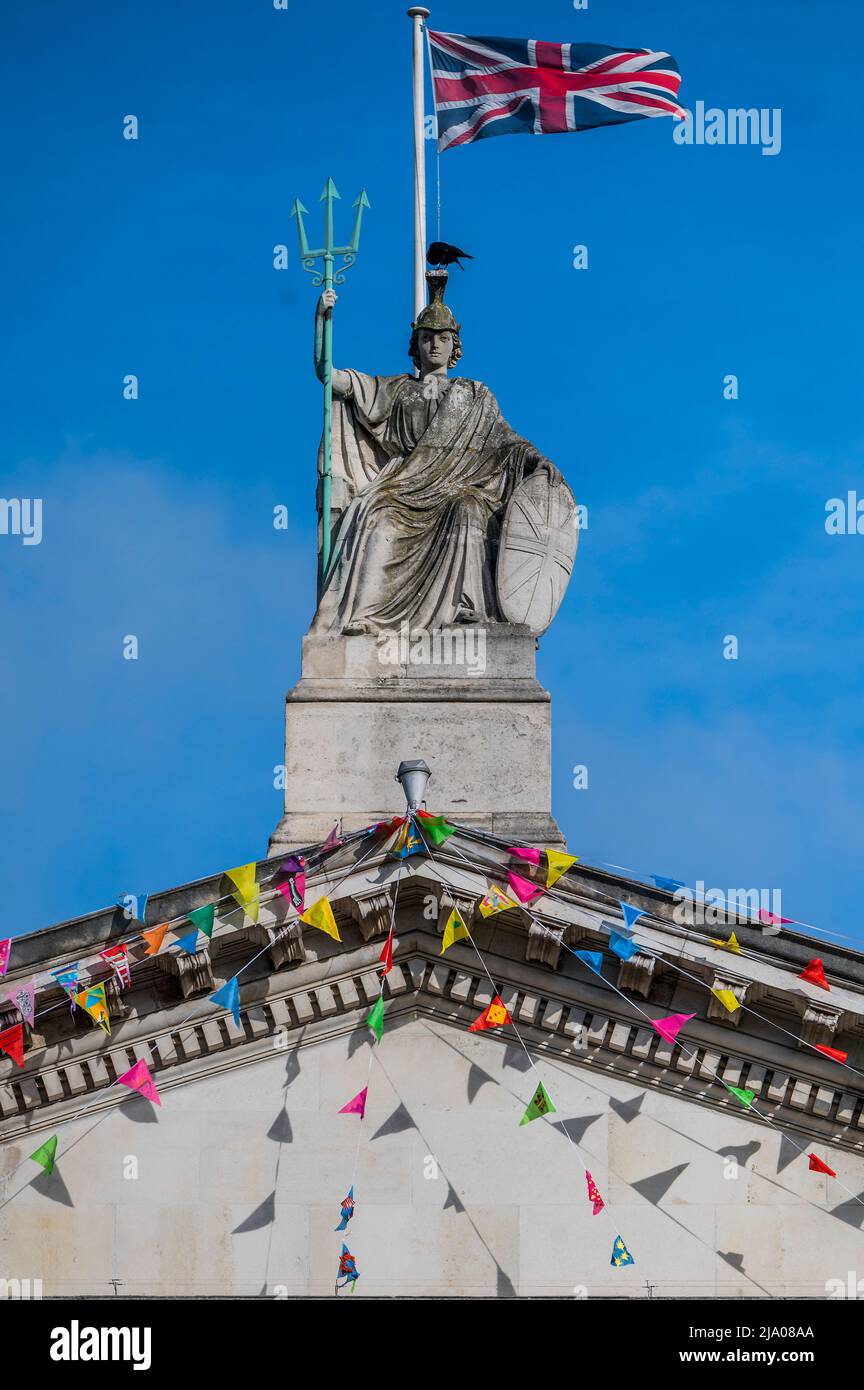 London, UK. 26 May 2022. Tate Britain's facade covered with bunting ...