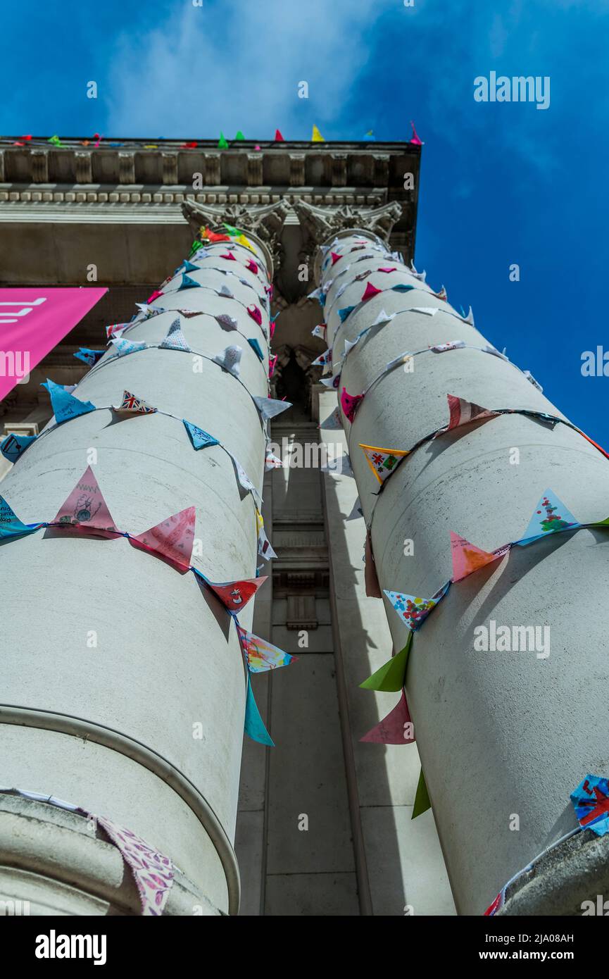 London, UK. 26 May 2022. Tate Britain's facade covered with bunting ...