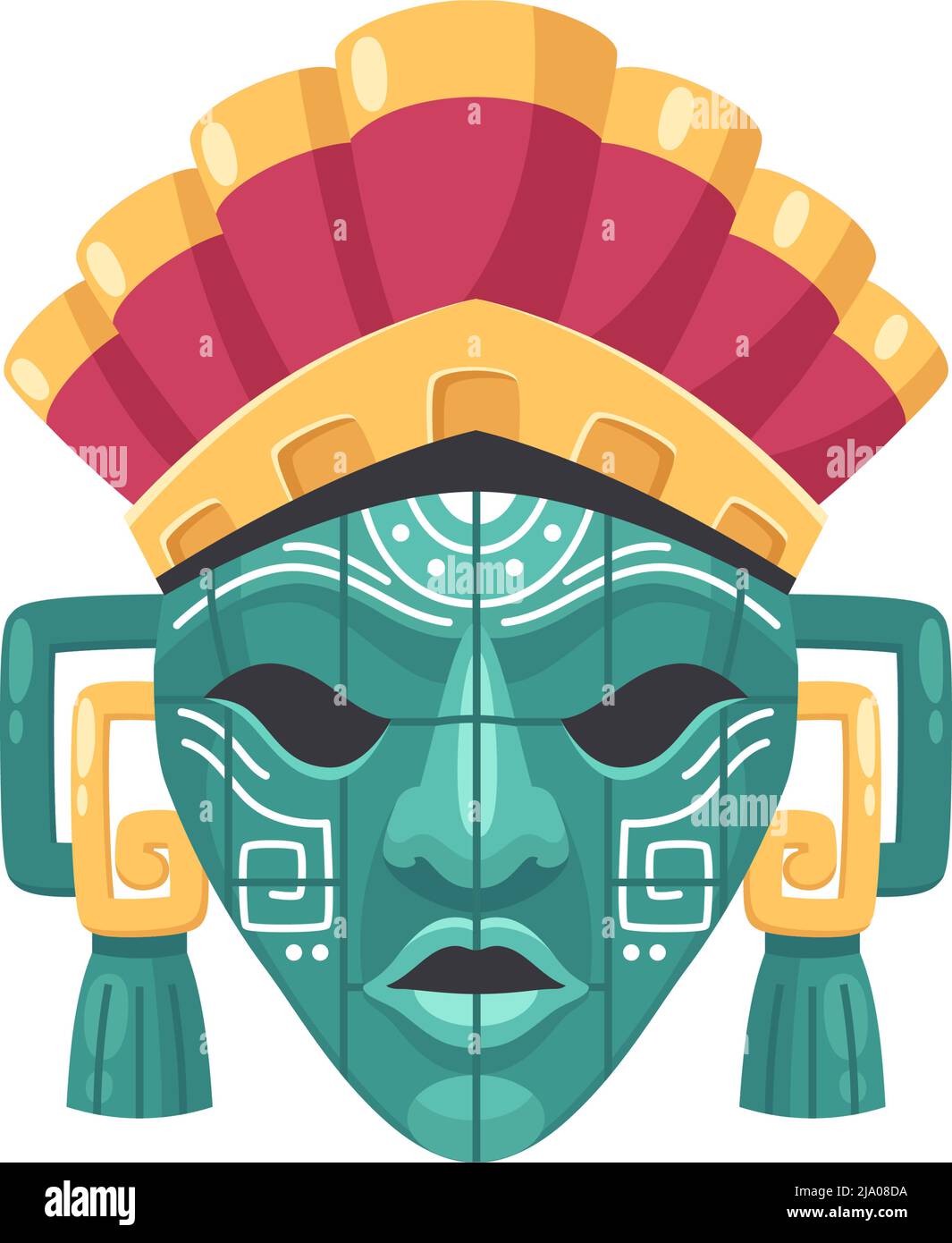 Maya civilization cartoon composition with isolated image of ancient ...