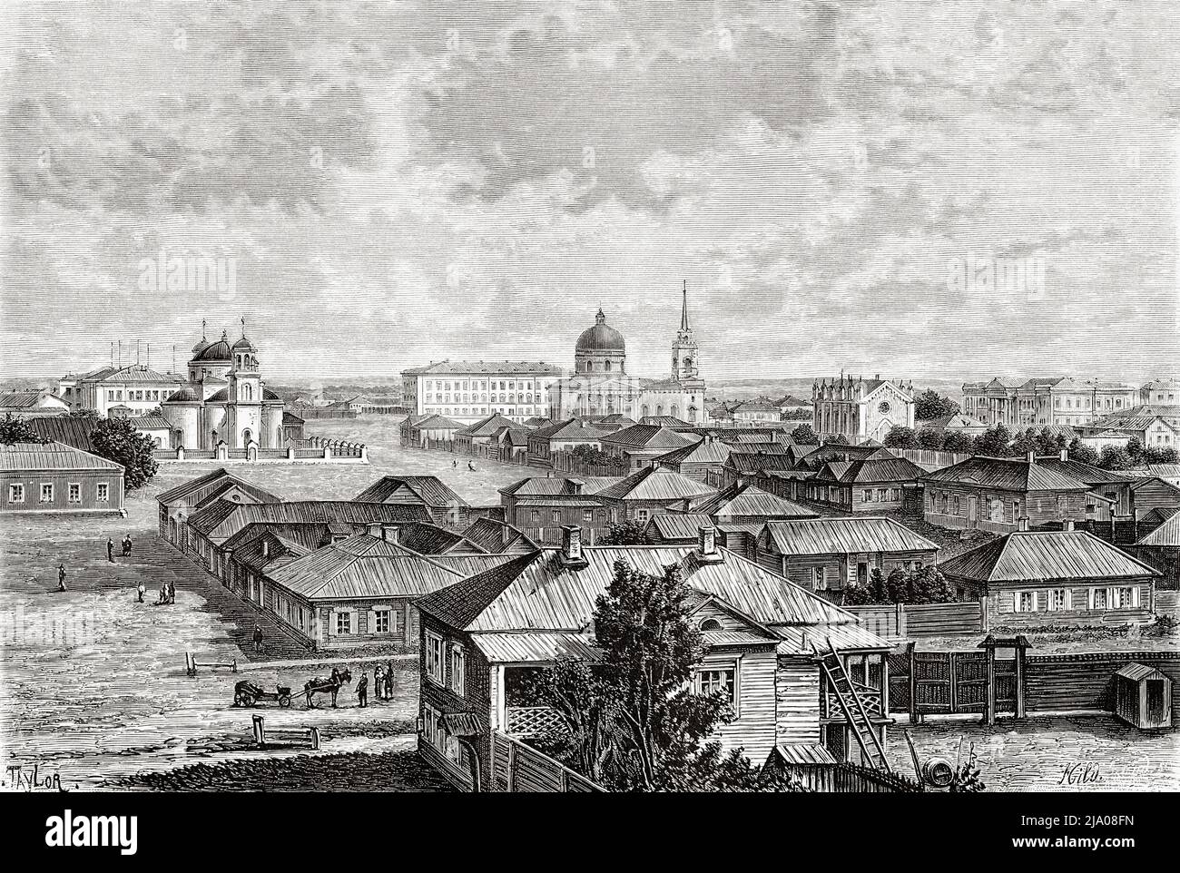 Panoramic view of the city of Omsk, southwestern Siberia. Russia. From ...