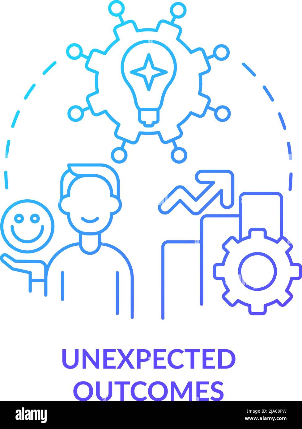 Unexpected outcomes blue gradient concept icon Stock Vector Image & Art ...