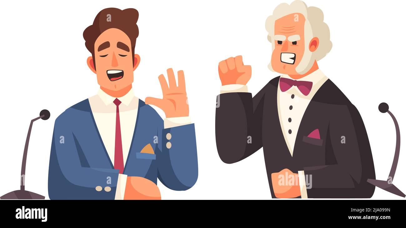 Politicians Arguing Cartoon