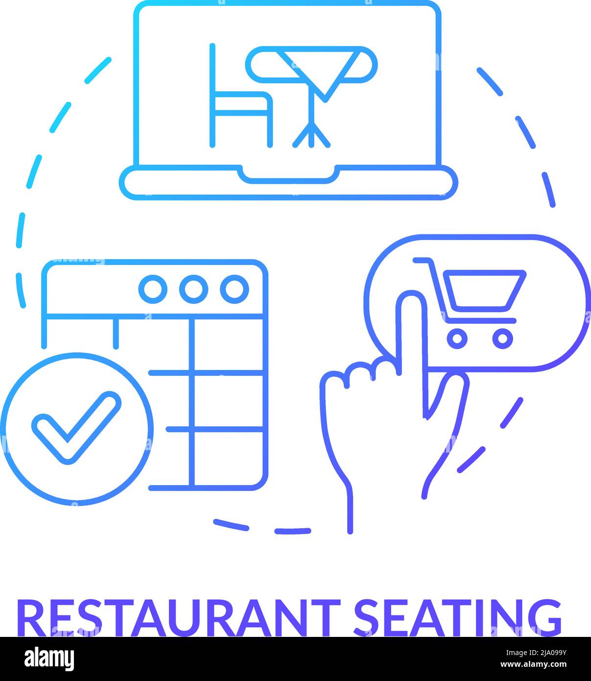 Restaurant seating blue gradient concept icon Stock Vector Image & Art ...