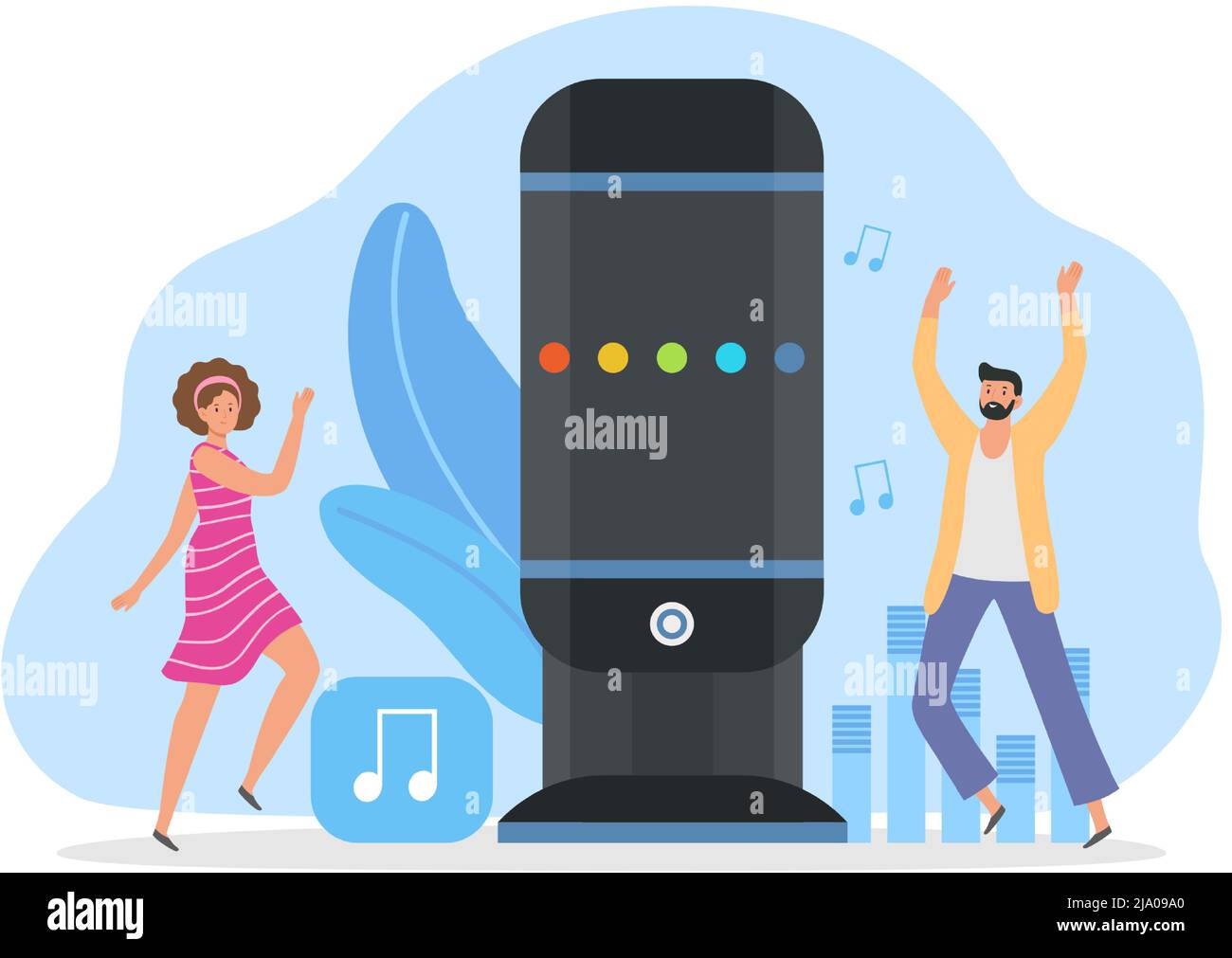 Interactive smart speaker content, voice assistant ai Stock Vector ...